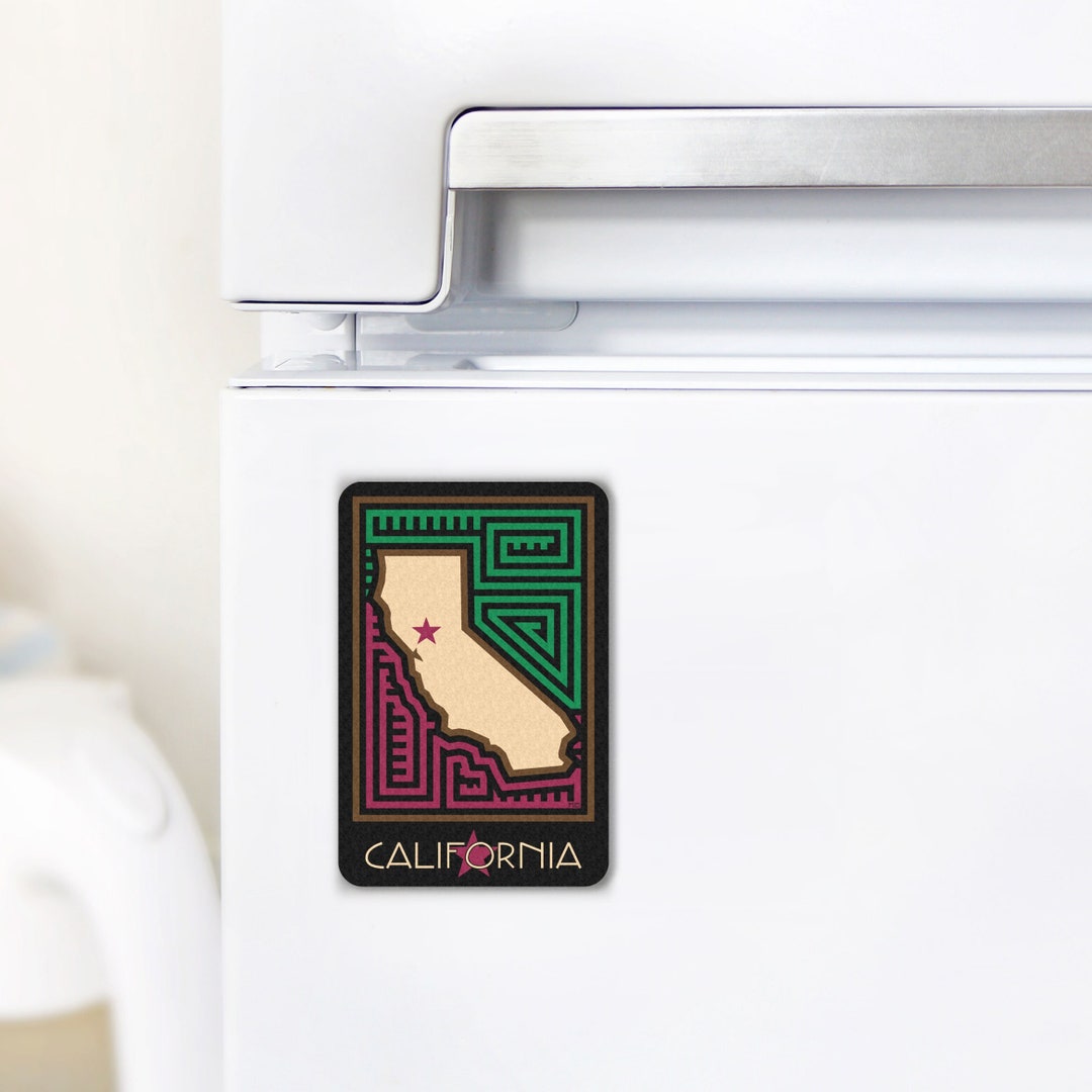 California State Magnet (tan) With Mola-inspired Design - Etsy