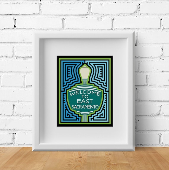 Welcome to East Sacramento Sign Mola-inspired Art Print - Etsy