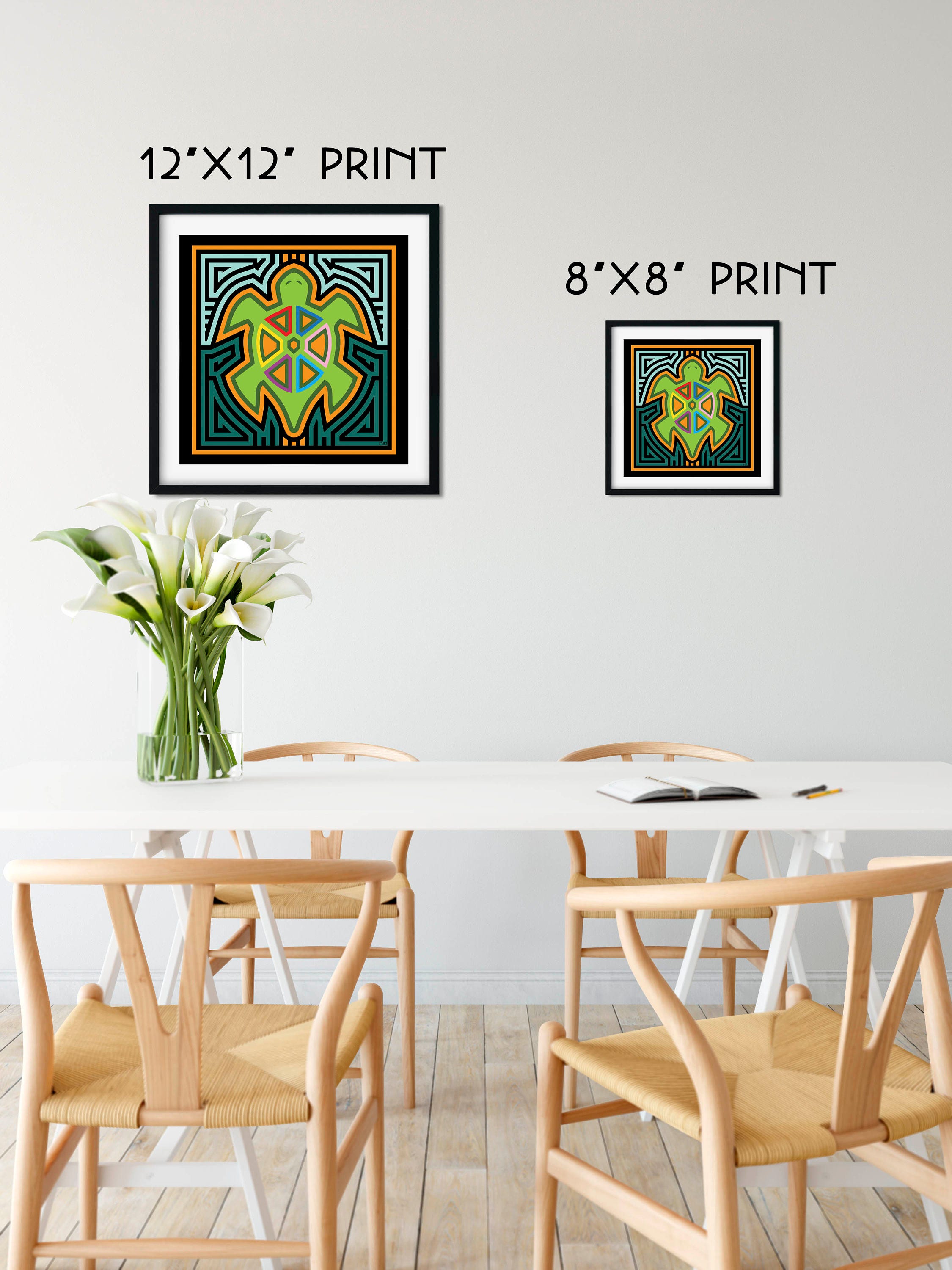 Sea Turtle Mola-inspired Art Print - Etsy