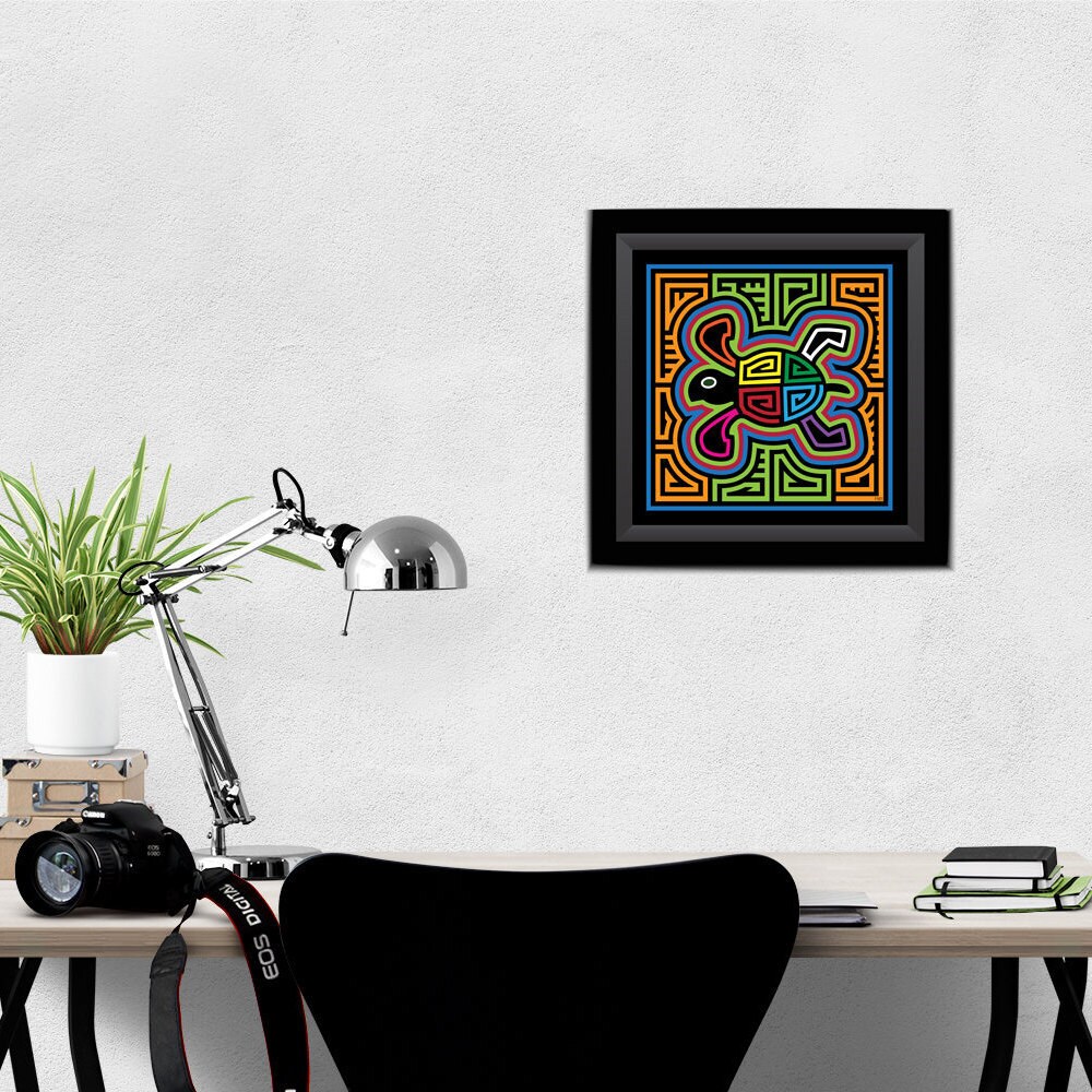 Tortoise Mola-inspired Art Print Abstract Tortoise | Etsy