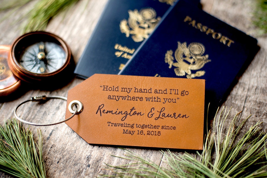 Personalized Custom Leather Luggage Tags | Hold My Hand - Etsy