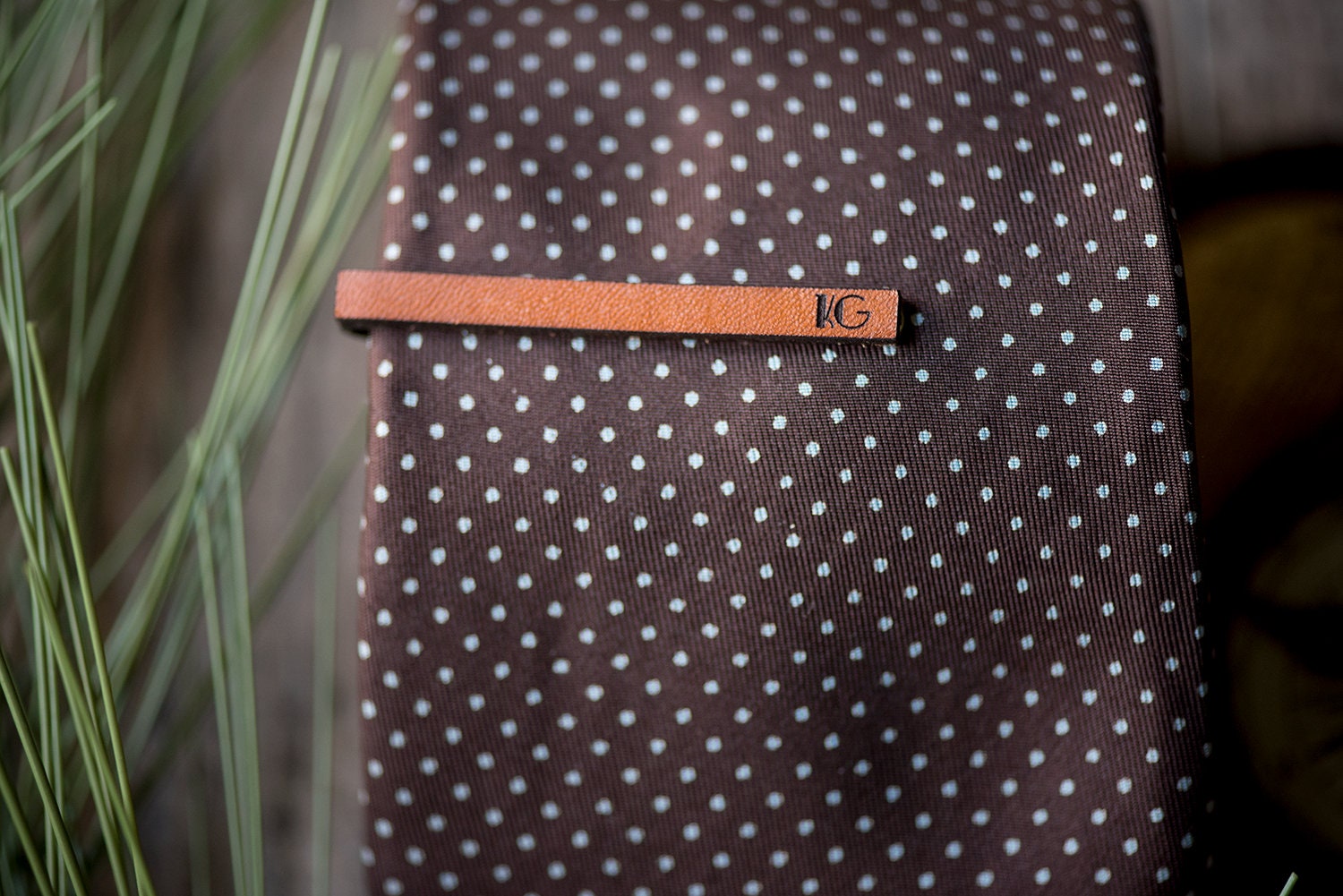 Personalized Tie Clip Custom Leather Tie Clip Leather Tie | Etsy