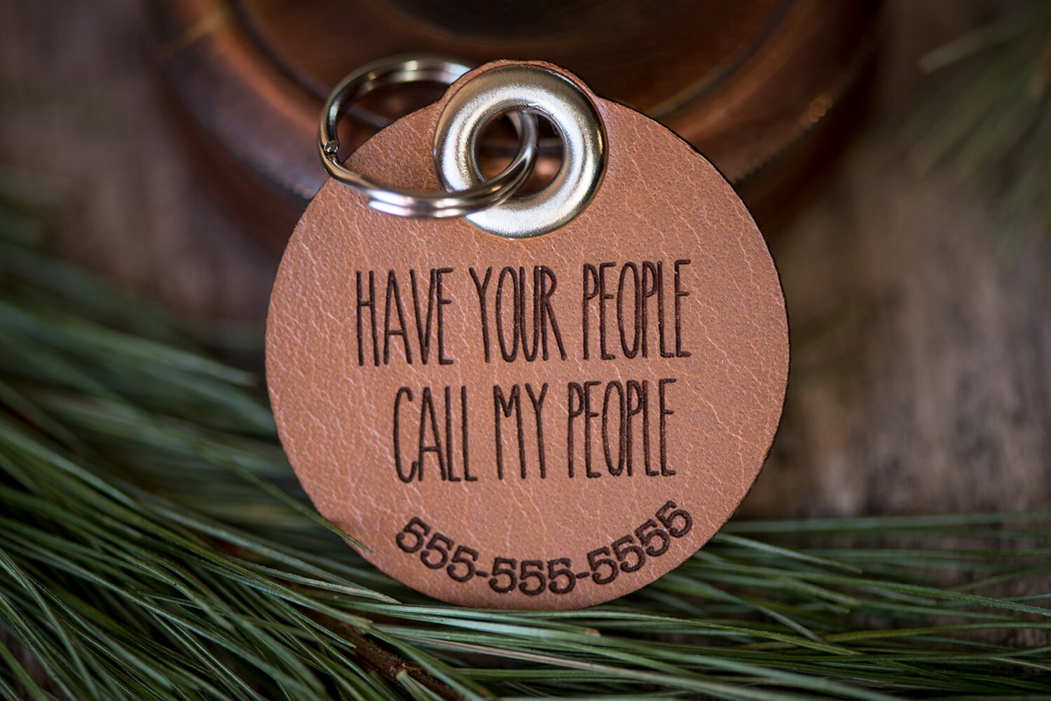 Dog ID Tag Leather Dog ID Tag Custom Dog ID Have Your | Etsy
