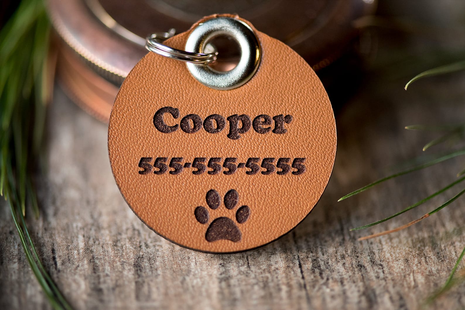 Dog ID Tag, Leather Dog ID Tag | Custom Dog ID - Etsy