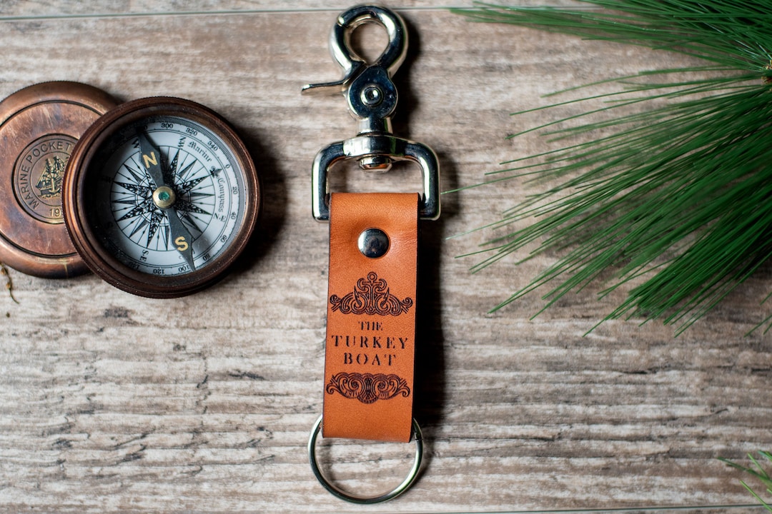 Custom Leather Key Fob, Personalized Leather Keychain, Logo Leather Key ...