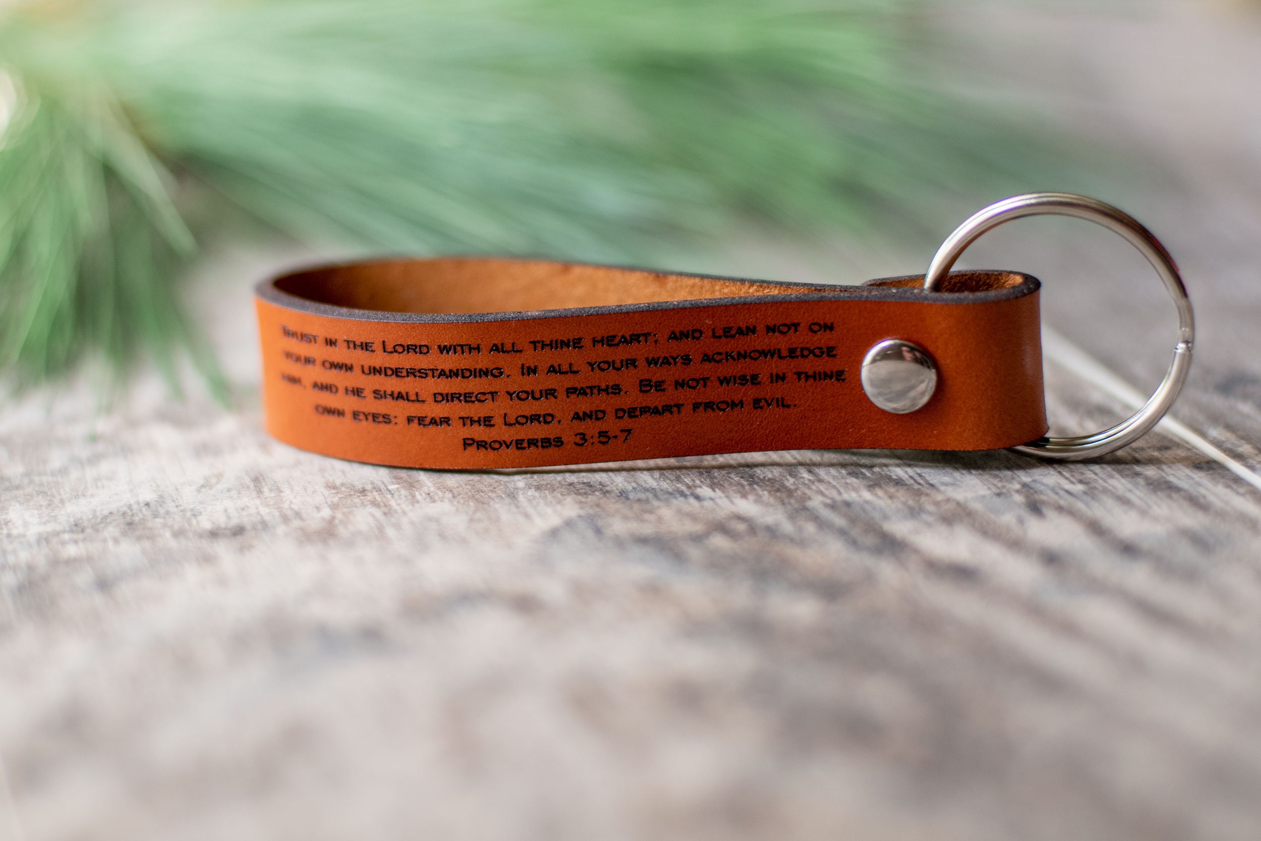 Scripture Verse Leather Key Fob - Etsy