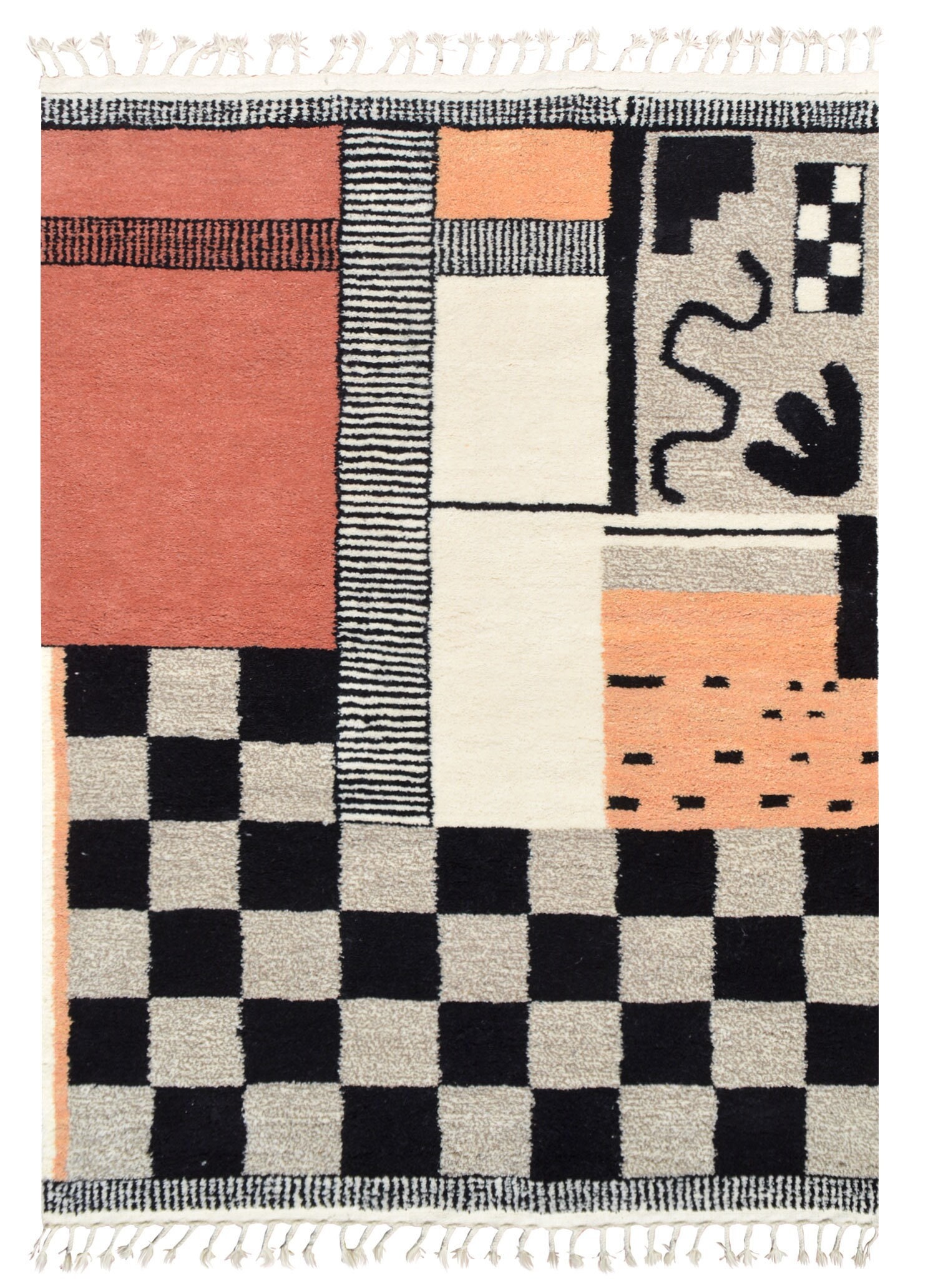 Checkered Rug Checker Print Moroccan Rug Rust Moroccan Rug - Etsy