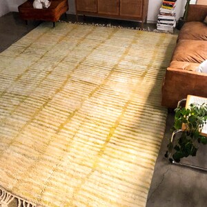 Yellow Moroccan Rug, Modern Moroccan Rug, Handmade Carpet, Handwoven ...