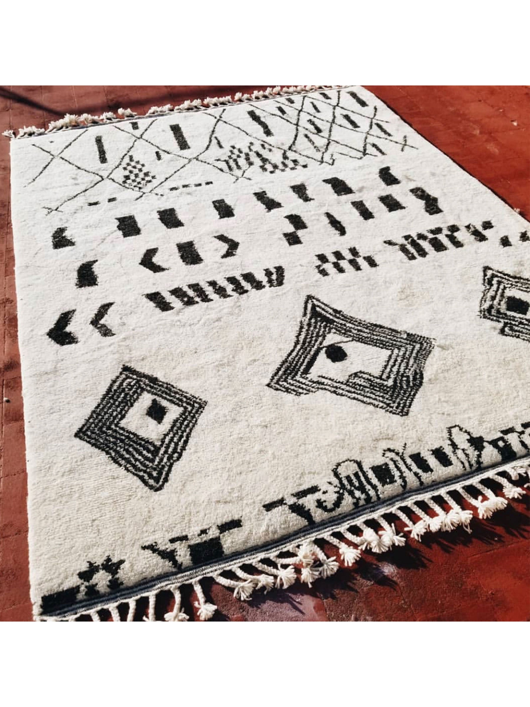 Beni Ourian Black Moroccan Rug Moroccan Rug Diamond Beni - Etsy