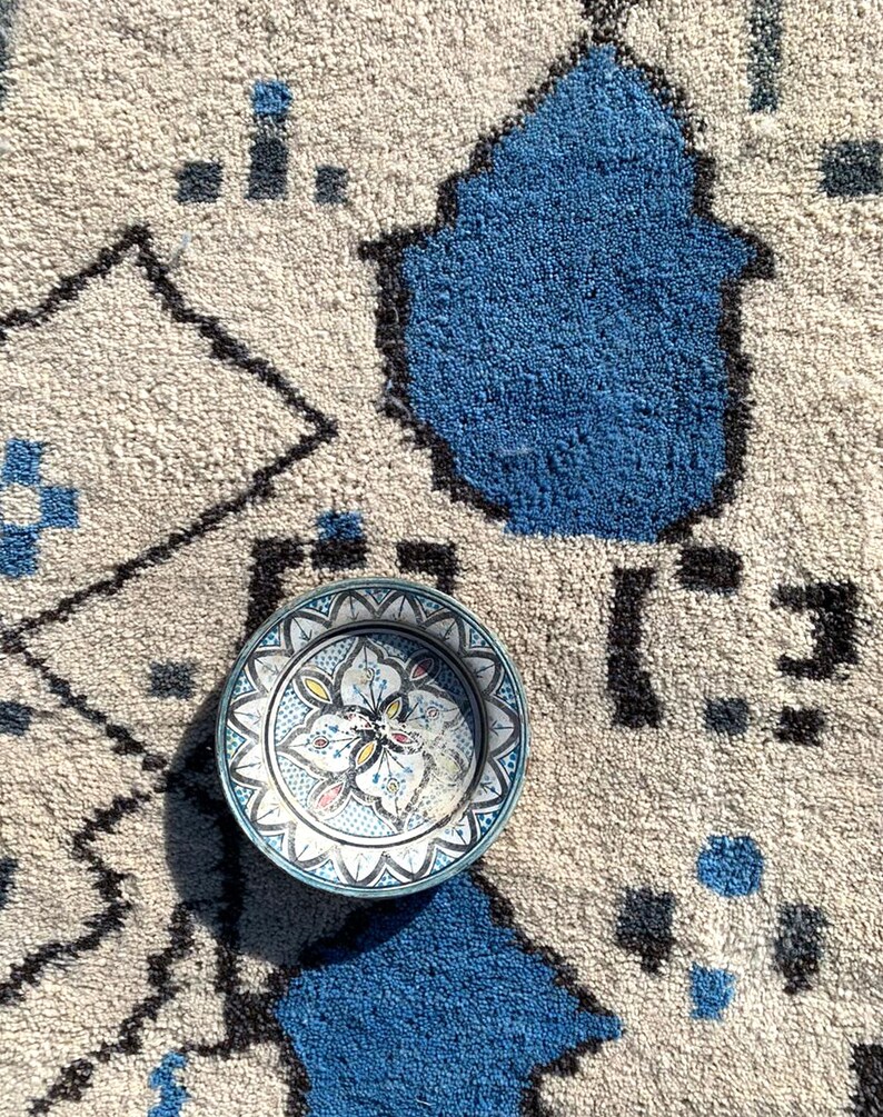 Blue Moroccan Rug Moroccan Rug Modern Moroccan Rug Colorful | Etsy