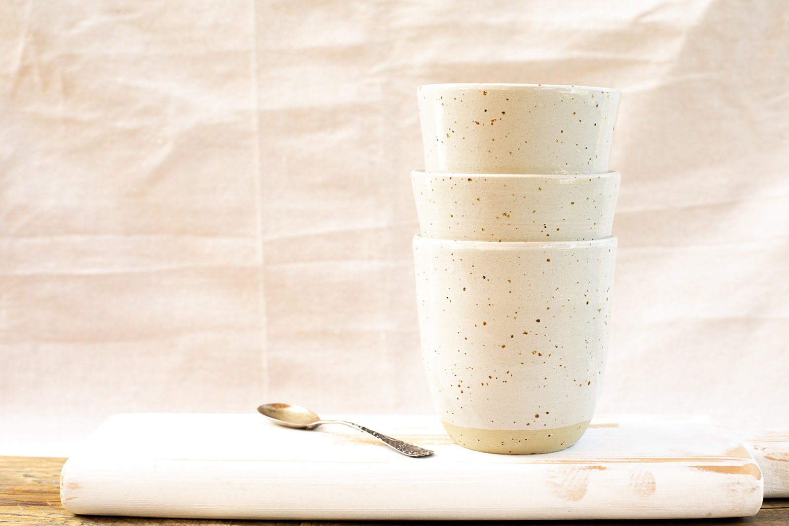 Pottery Handless Mug Set of 2 Stoneware Ceramic Mugs | Etsy