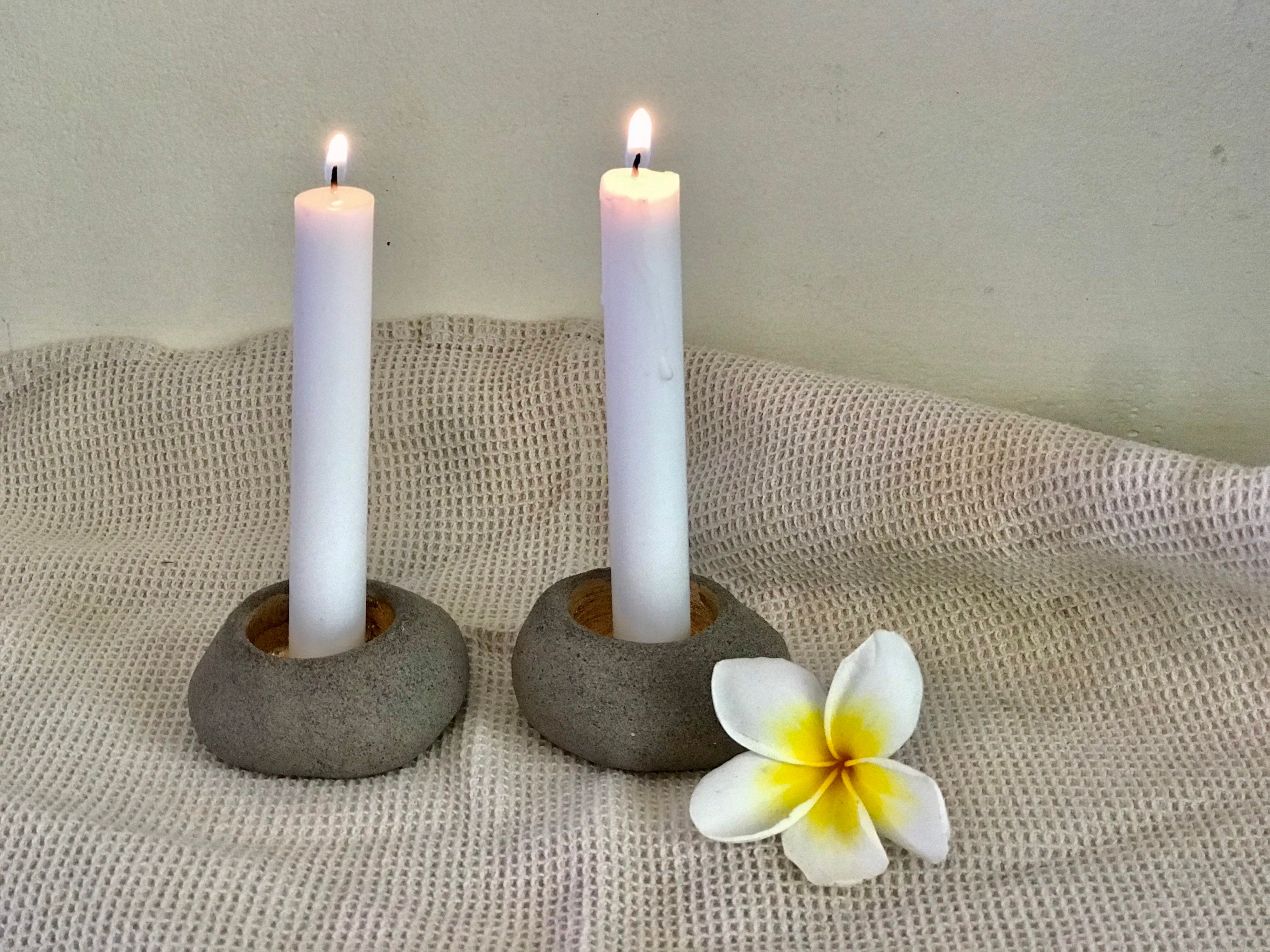 Trendy Pair of Shabbat Candlesticks Ceramic & Gold | Etsy