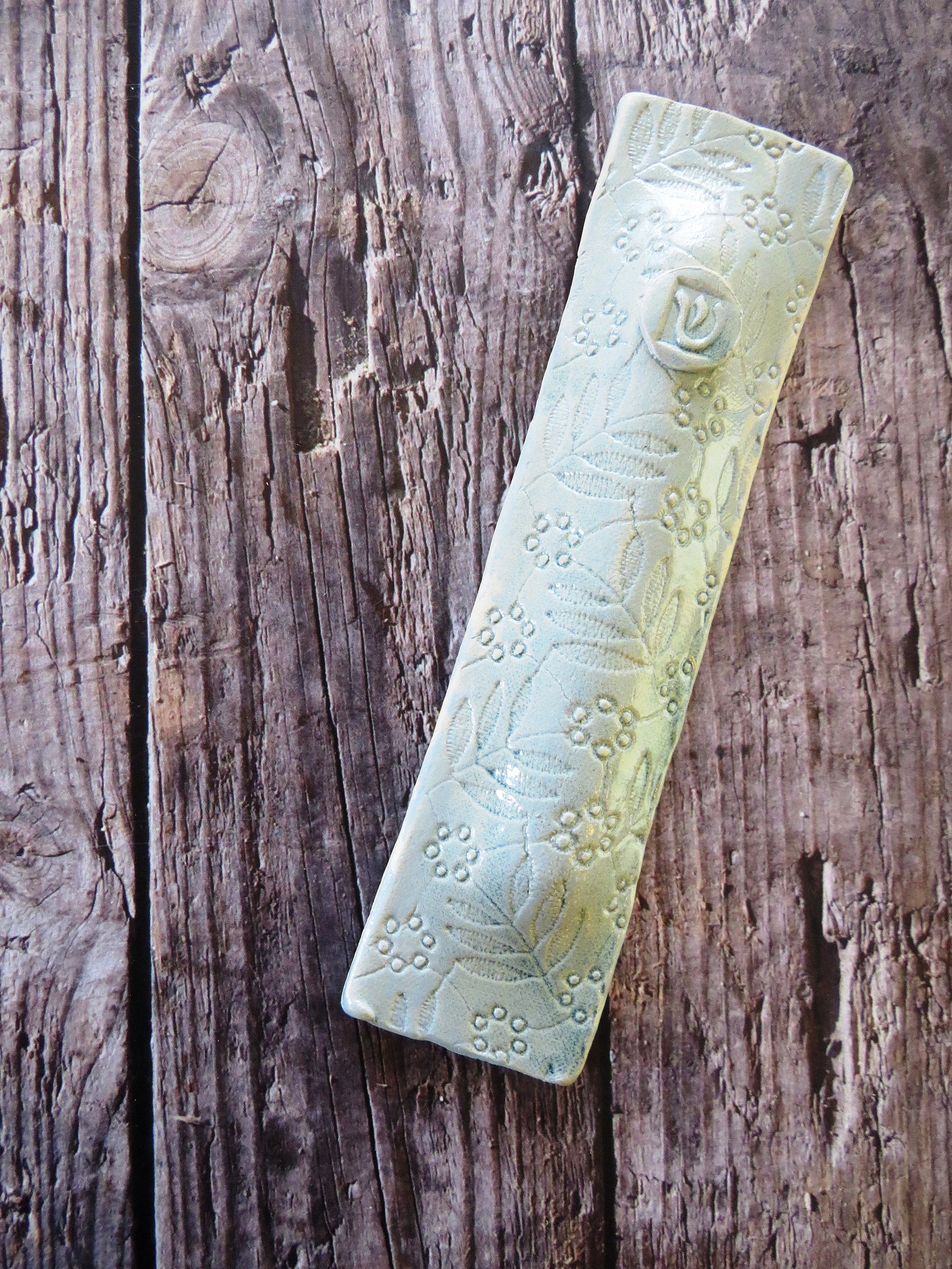 Ceramic mezuzah case Light green glaze modern mezuzah | Etsy