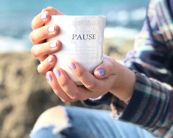 Stoneware Ceramic mugs Handmade Pottery Drinkware pause mug | Etsy