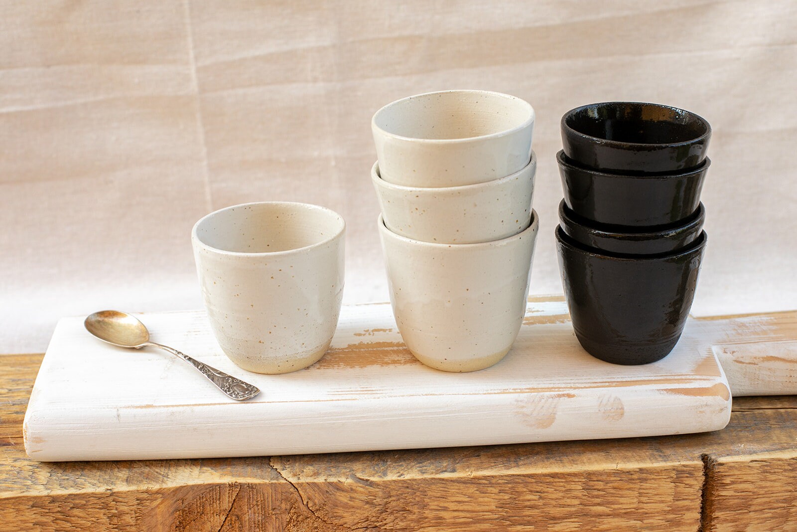 Pottery Handless Mug Set of 2 Stoneware Ceramic Mugs | Etsy