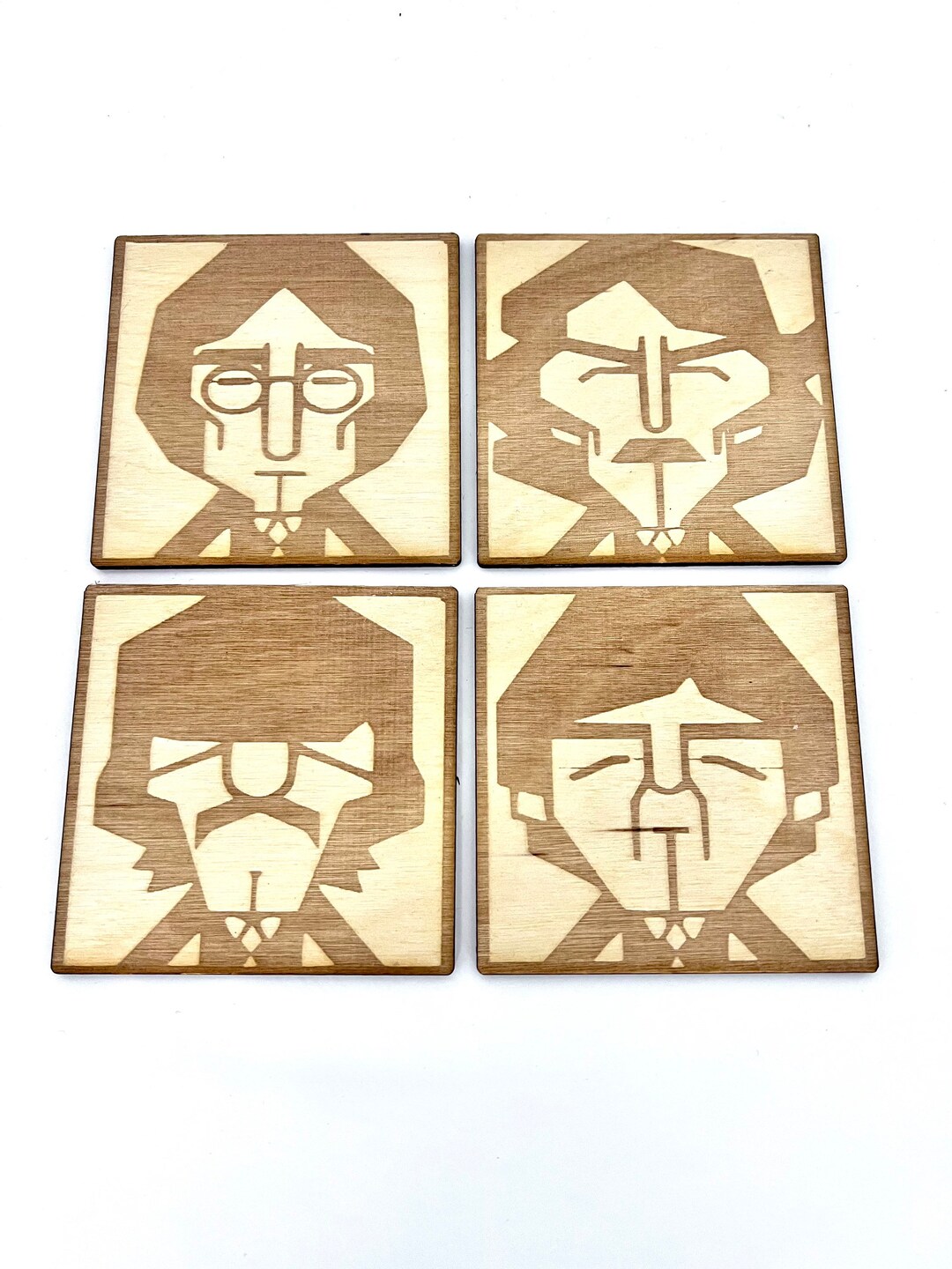 The Beatles Drinks Coasters (set of 4) Laser Carved 90x90x3mm Birch ...
