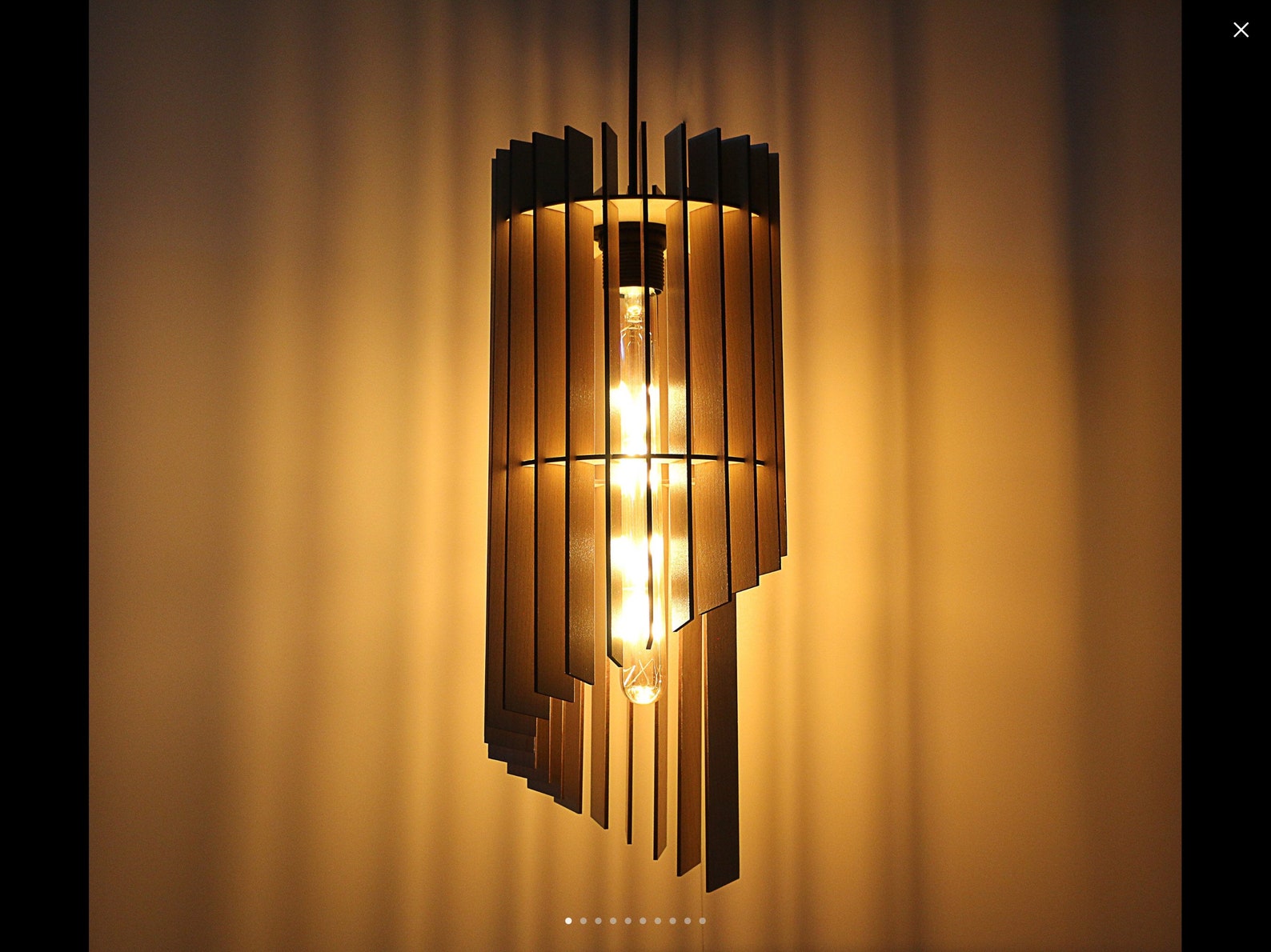 Tube Pendant Light Shade / Lamp Shade Kit in Birch Wood, 29-37cm Tall ...