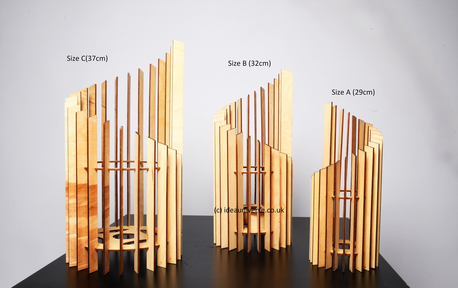 Tube Pendant Light Shade / Lamp Shade Kit in Birch Wood, 29-37cm Tall ...