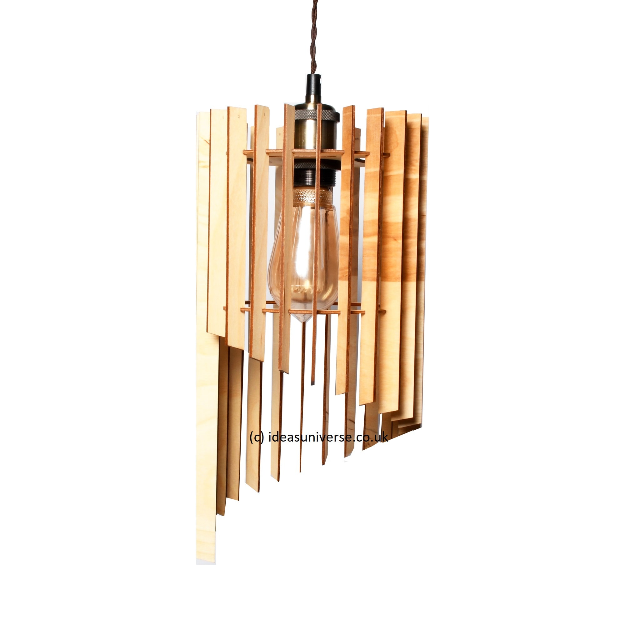 Tube Pendant Light Shade / Lamp Shade Kit in Birch Wood, 29-37cm Tall ...