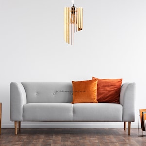 Tube Pendant Light Shade / Lamp Shade Kit in Birch Wood, 29-37cm Tall ...