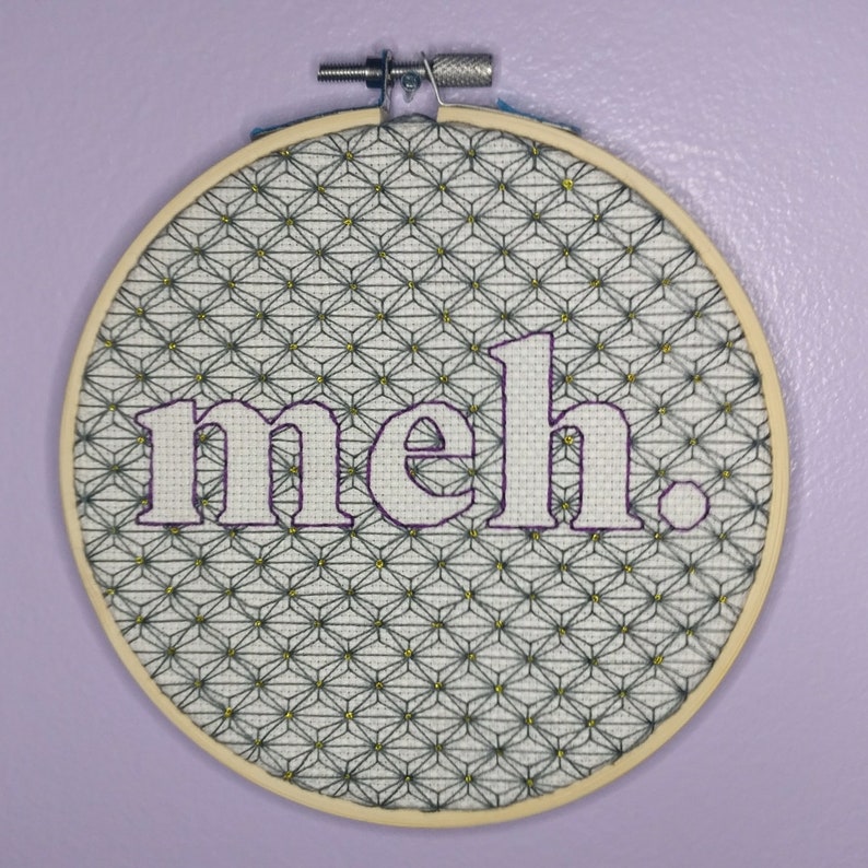 Meh Blackwork / Black Work Cross Stitch Embroidery Digital | Etsy