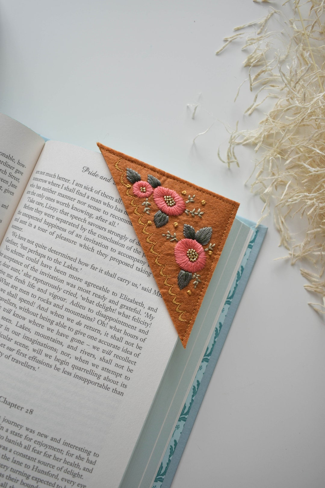 Embroidered Corner Bookmark - Athena - Etsy