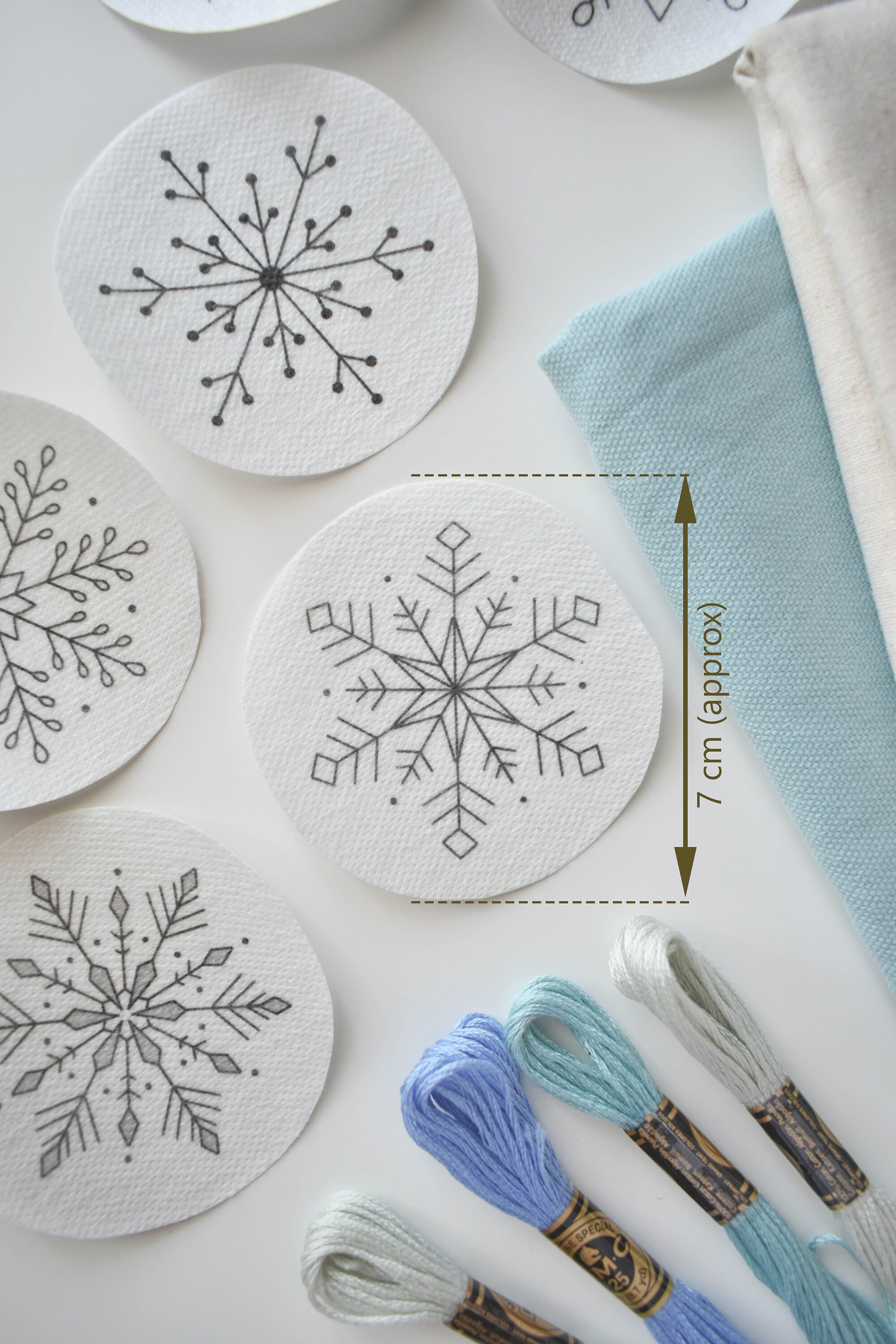 Stick and Stitch Christmas Snowflakes Embroidery Designs. - Etsy