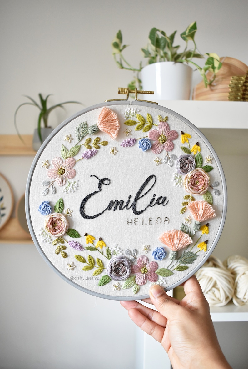 Baby Nursery Hoop. Floral Baby Hoop. Personalised Hoop - Etsy