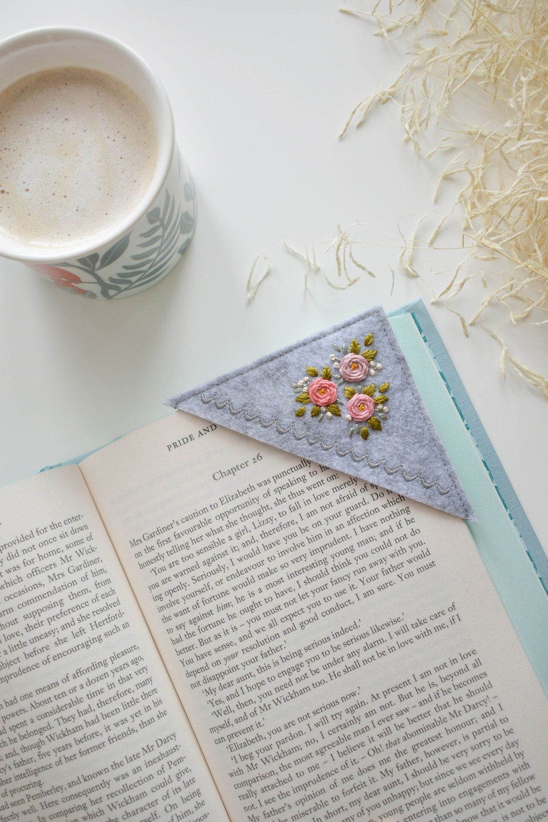 Embroidered Corner Bookmark - Phoebe - Etsy