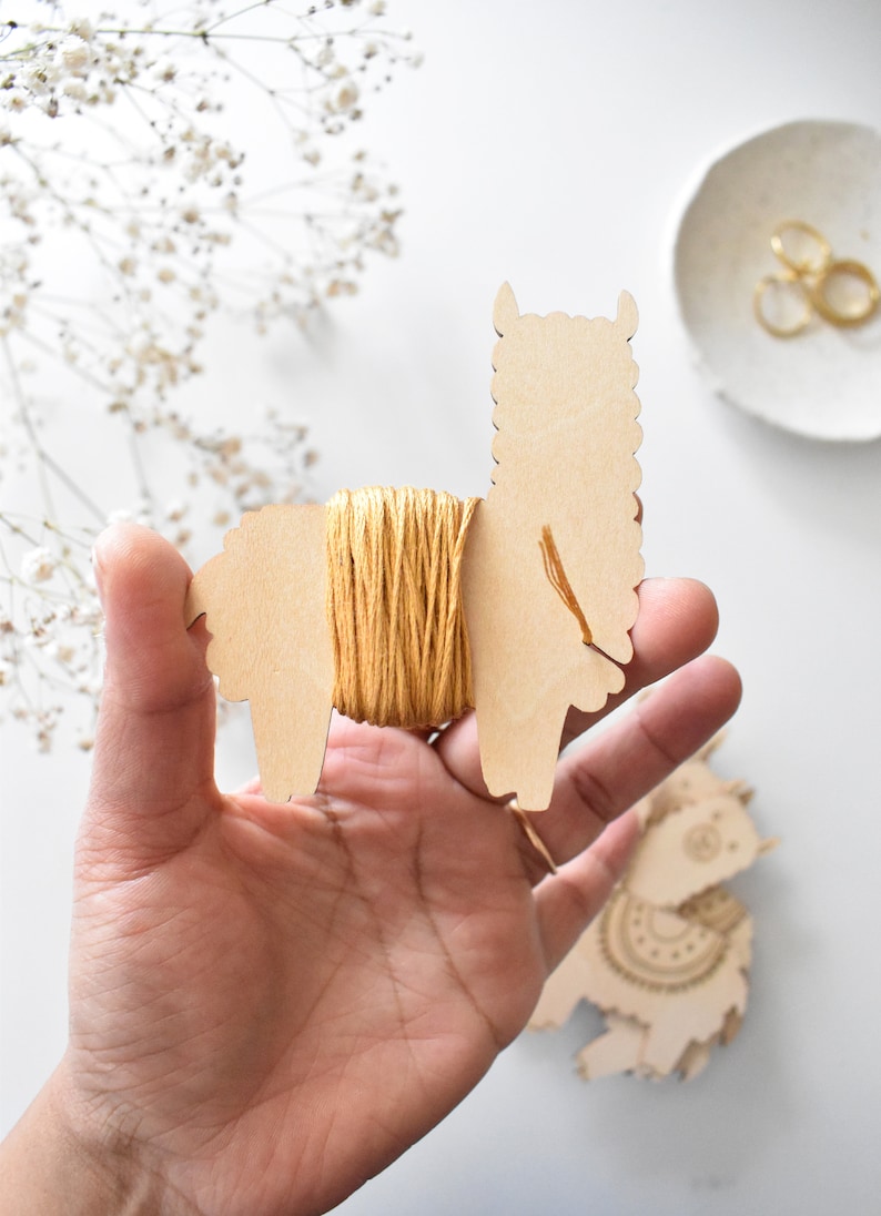 Llama Bobbins. Wooden Floss Holder. Thread Organizing Spools - Etsy