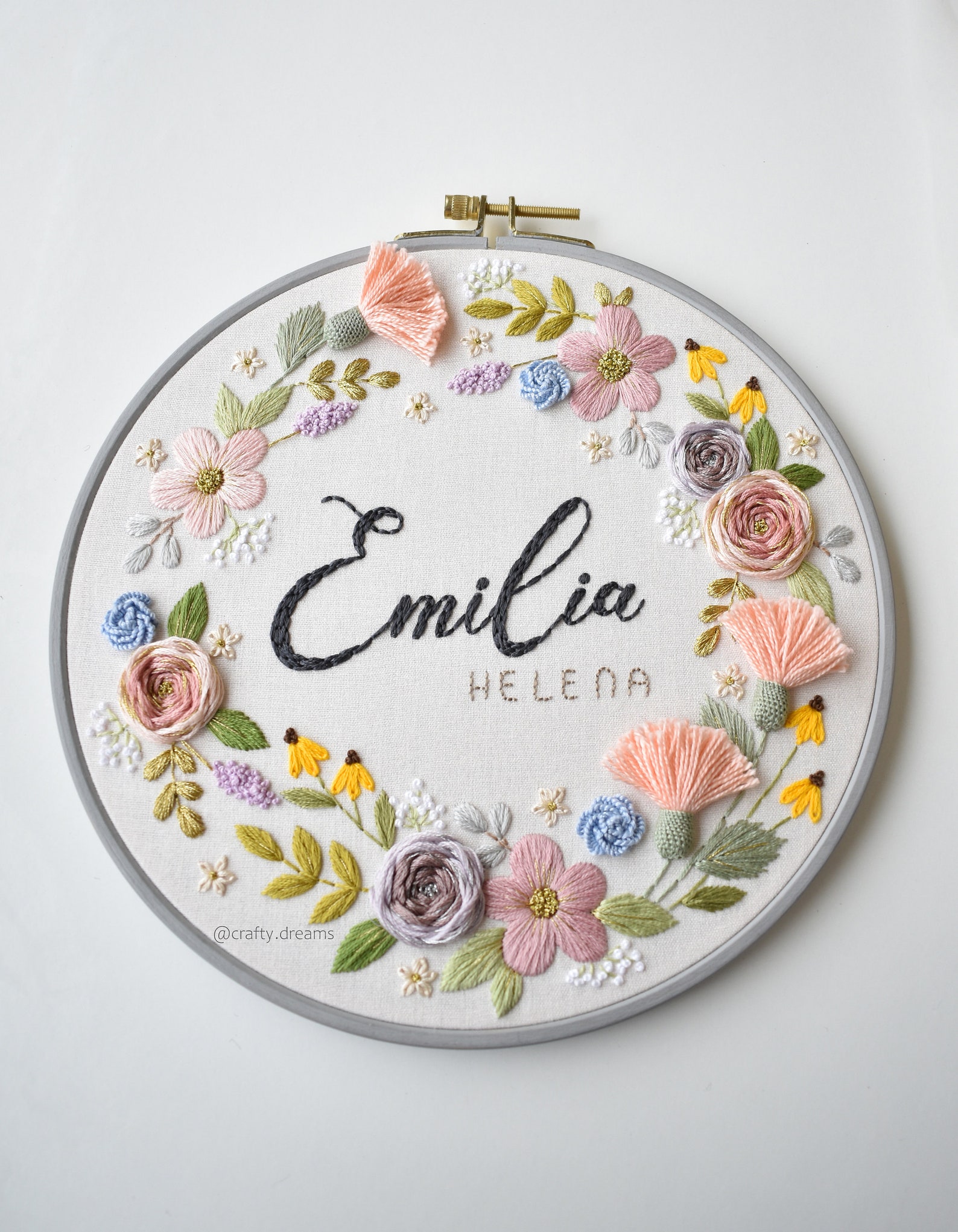 Baby Nursery Hoop. Floral Baby Hoop. Personalised Hoop - Etsy