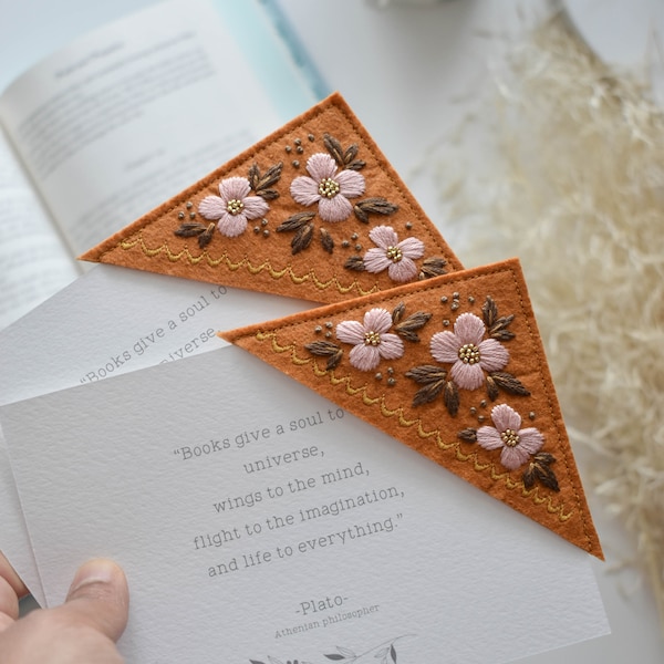 Embroidered Bookmark - Etsy