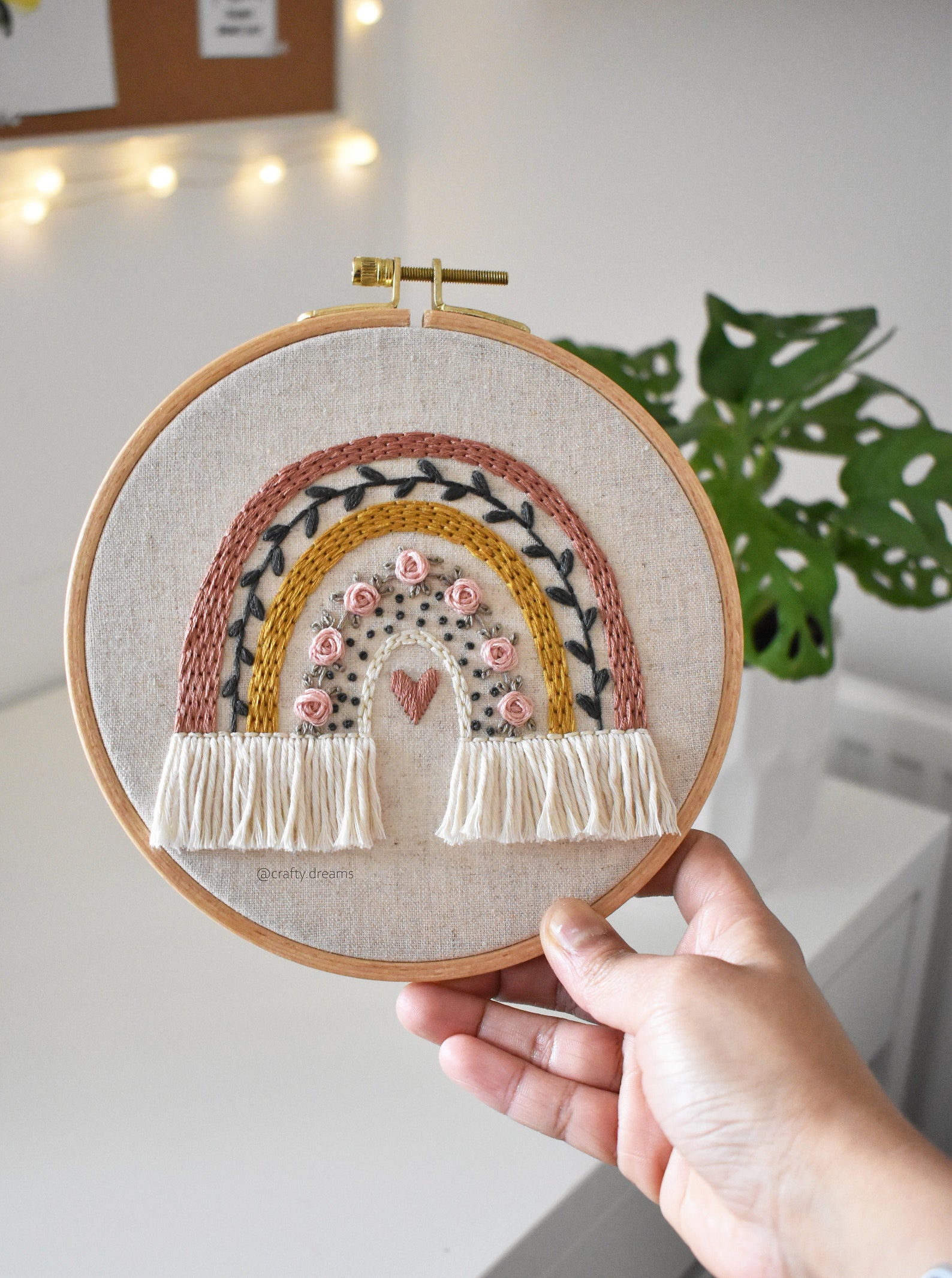 Rainbow Embroidery Hoop Boho Rainbow Embroidery Nursery - Etsy