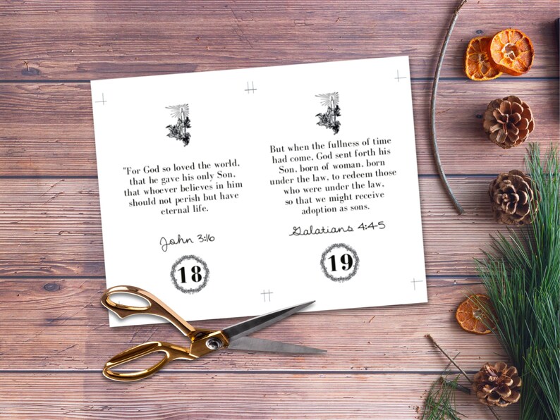 Advent Scripture Printable Cards, Bible Verse Cards for Christmas With ...