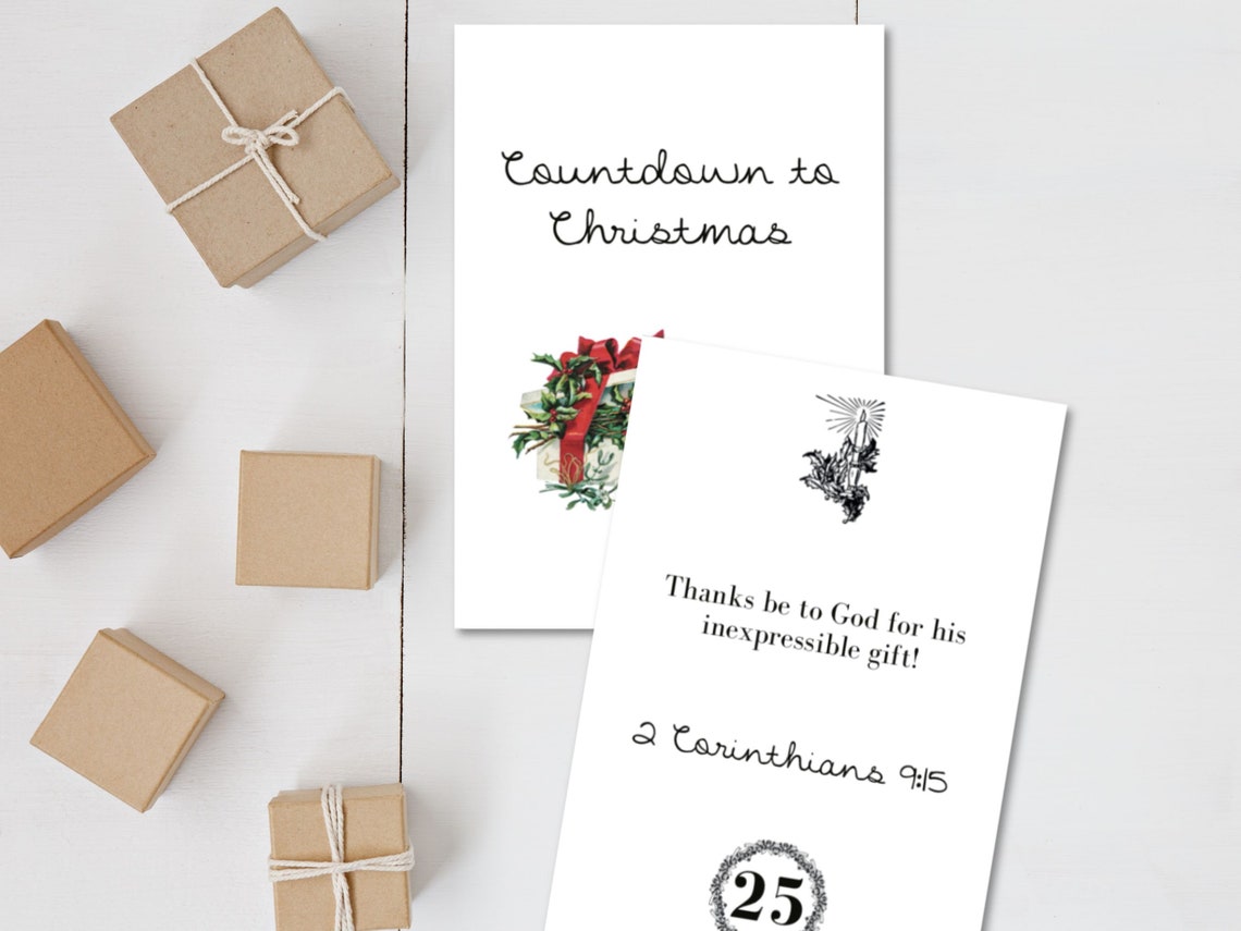 Advent Scripture Printable Cards, Bible Verse Cards for Christmas With ...