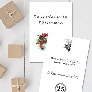Advent Scripture Printable Cards, Bible Verse Cards for Christmas With ...