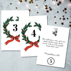 Advent Scripture Printable Cards, Bible Verse Cards for Christmas With ...