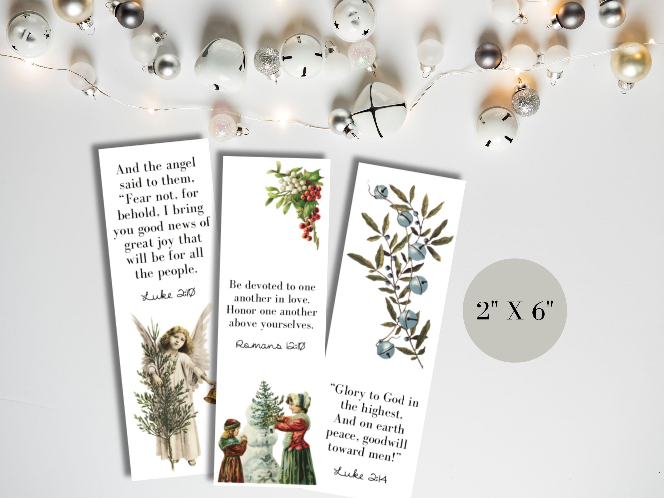 Christmas Printable Bookmarks With Bible Verses and Vintage ...