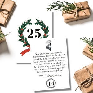 Advent Scripture Printable Cards, Bible Verse Cards for Christmas With ...
