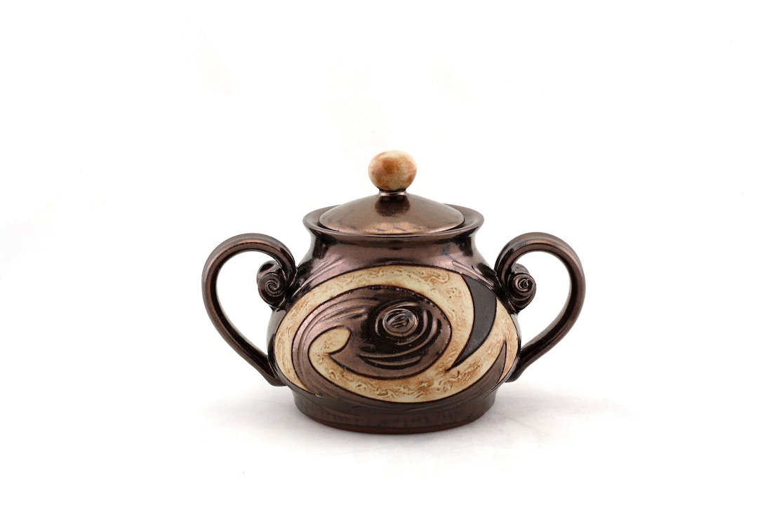 Pottery Sugar Bowl, Handmade Sugar Bowl, Ceramic Sugar Canister ...