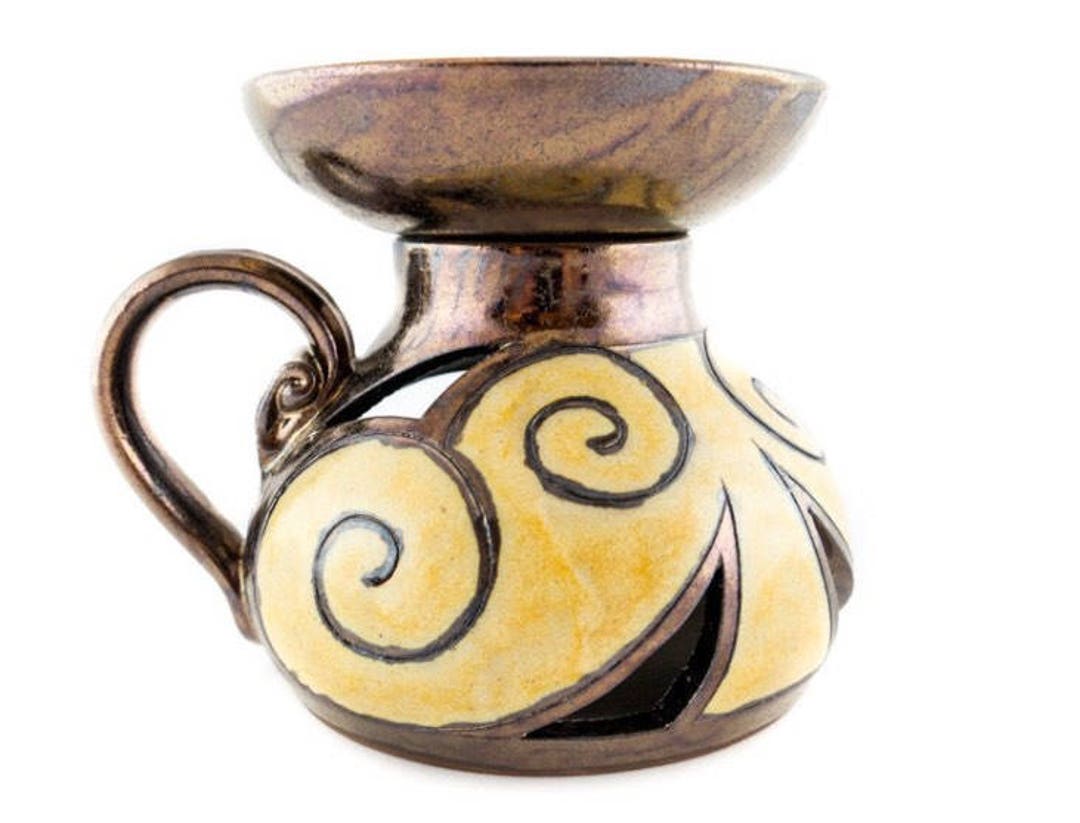 Aroma Lamp, Pottery Essential Oil Diffuser, Gold Pottery Oil Burner ...