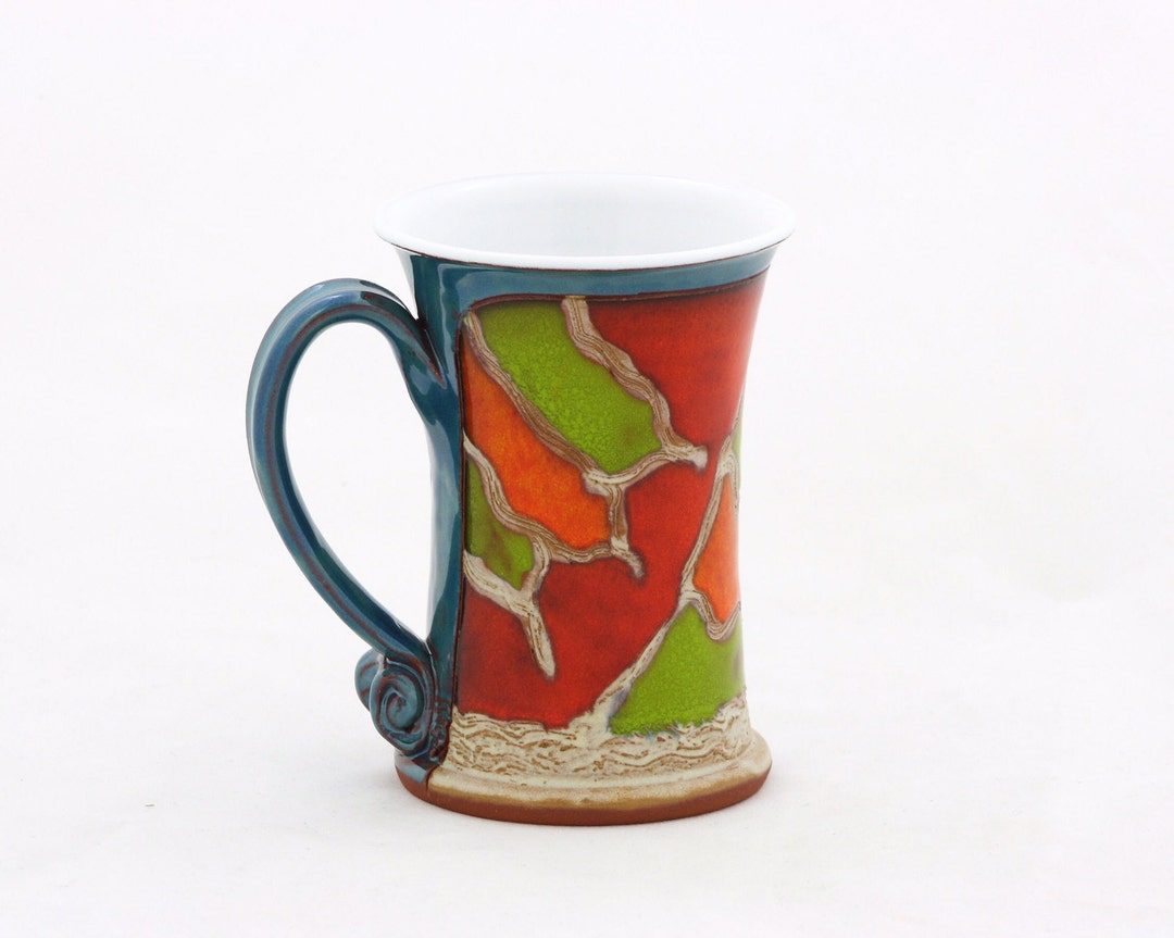 Ceramic Coffee Mug, Handmade Pottery Tea Cup, Turquoise Coffee Cup ...