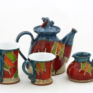 Wheel Thrown Teapot, Ceramic Teapot, Art Pottery Teapot, Turquoise ...