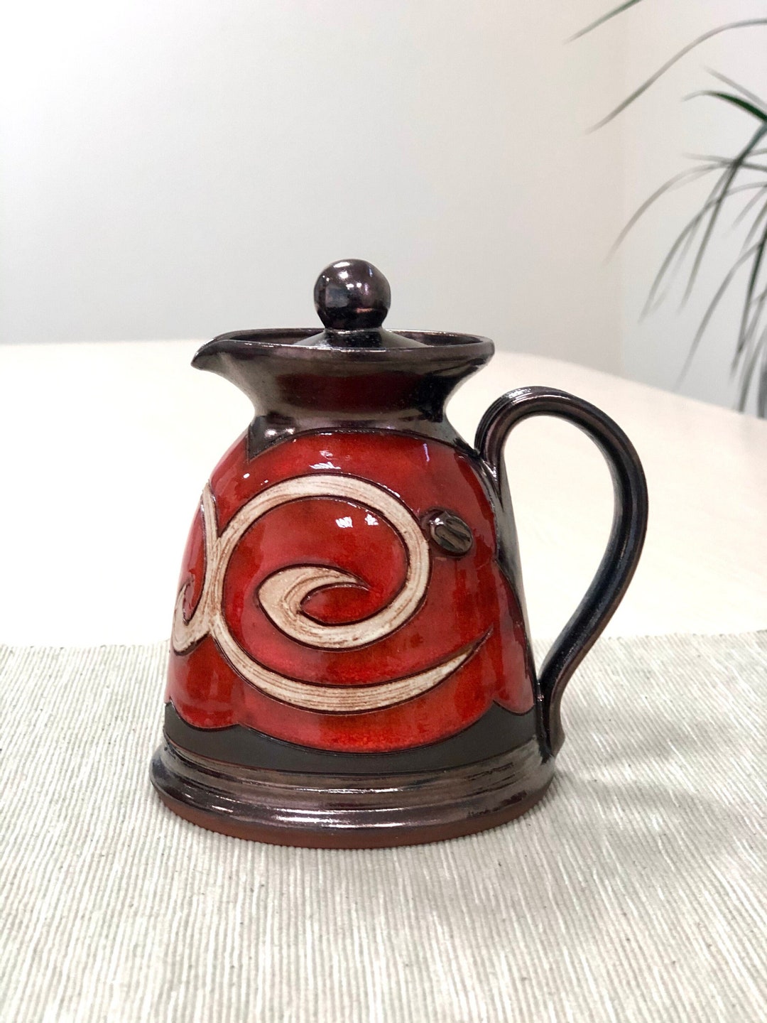 Unique Pottery Creamer Jug - Artisan Ceramic Milk Pitcher, Whimsical ...