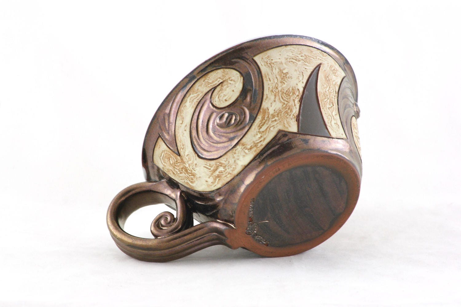 Brown Ceramic Bowl, Wheel Thrown Breakfast Bowl, Large Pottery Cup With ...