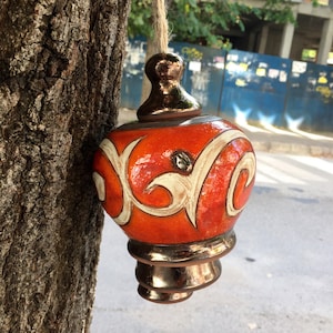 Ceramic Wind Chime, Pottery Bell, Hanging Art Garden Decor, Colorful ...