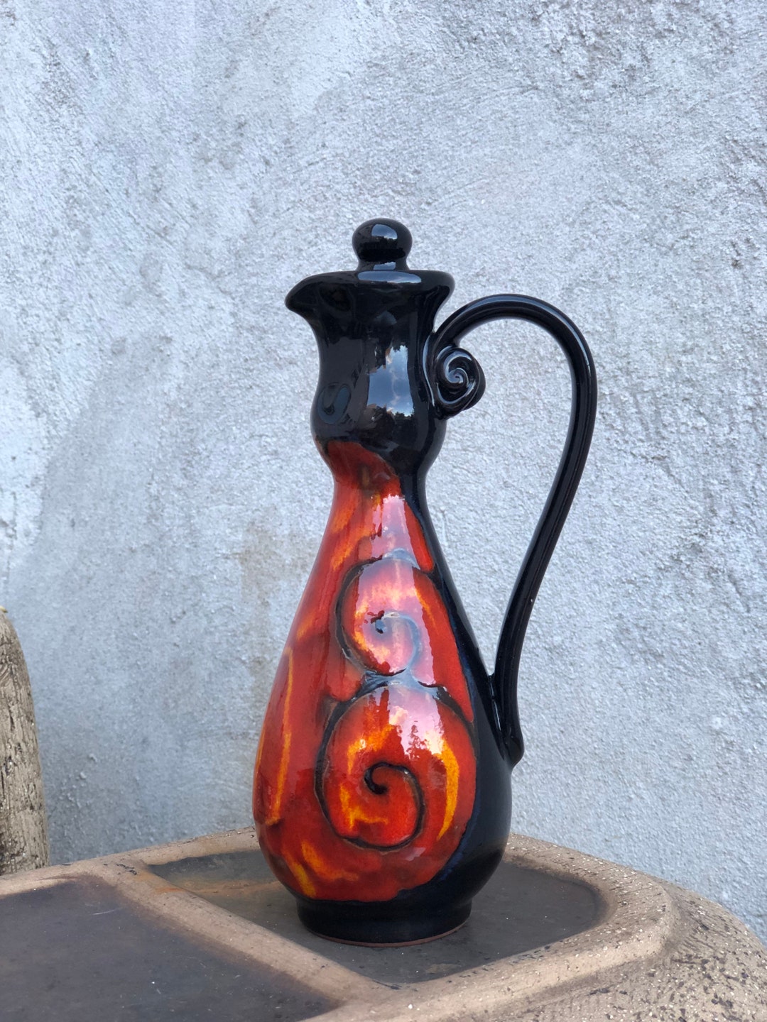 Olive Oil Cruet, Handmade Pottery Oil Dispenser, Ceramic Vinegar Cruet ...