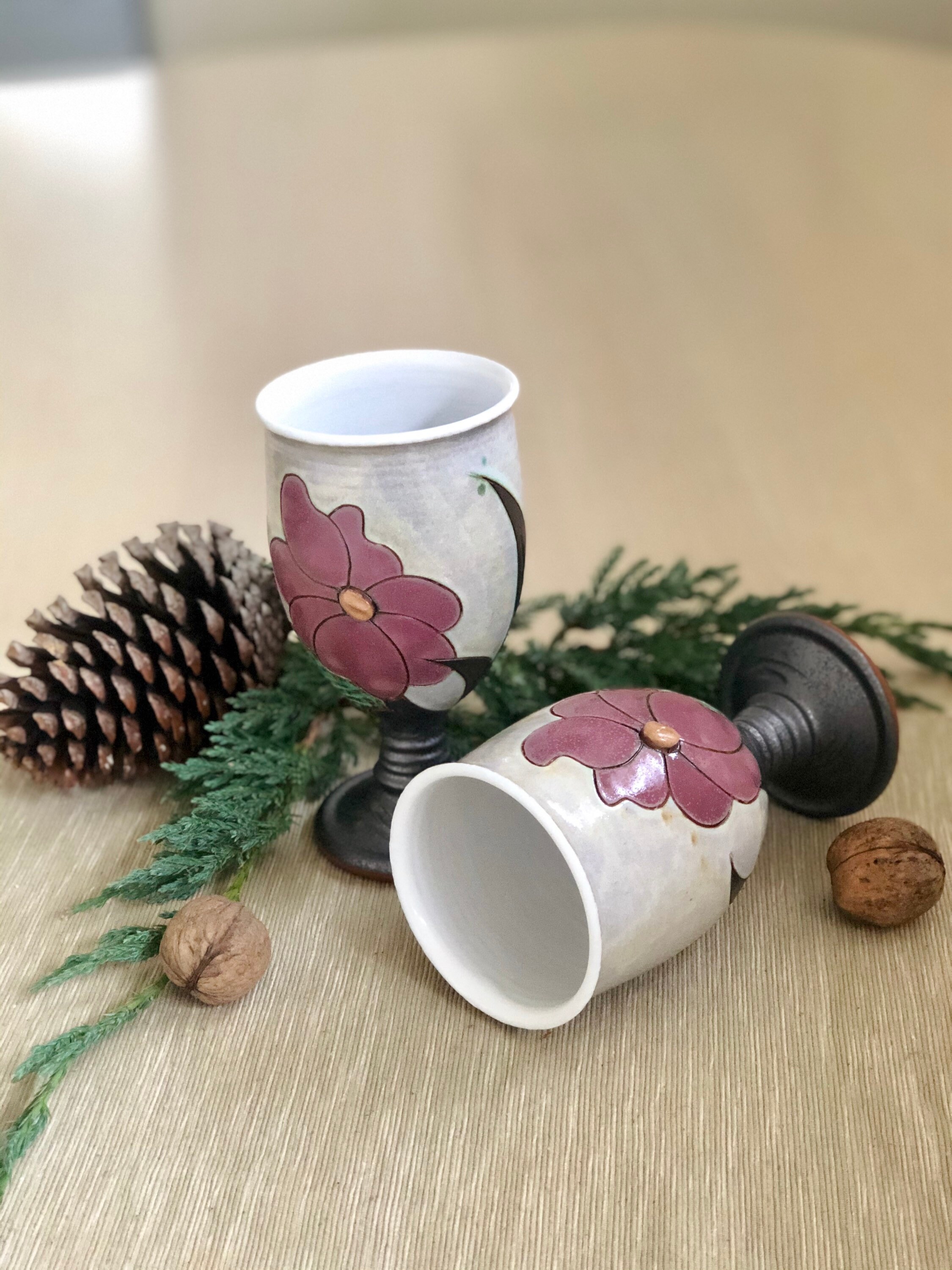 Handmade Goblet Set Ceramic Gift Set Ceramic Goblet Set - Etsy UK