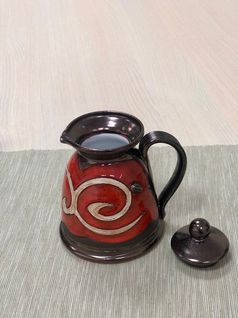 Wheel Thrown Pottery Pitcher, Small Pottery Pitcher, Ceramic Coffee ...