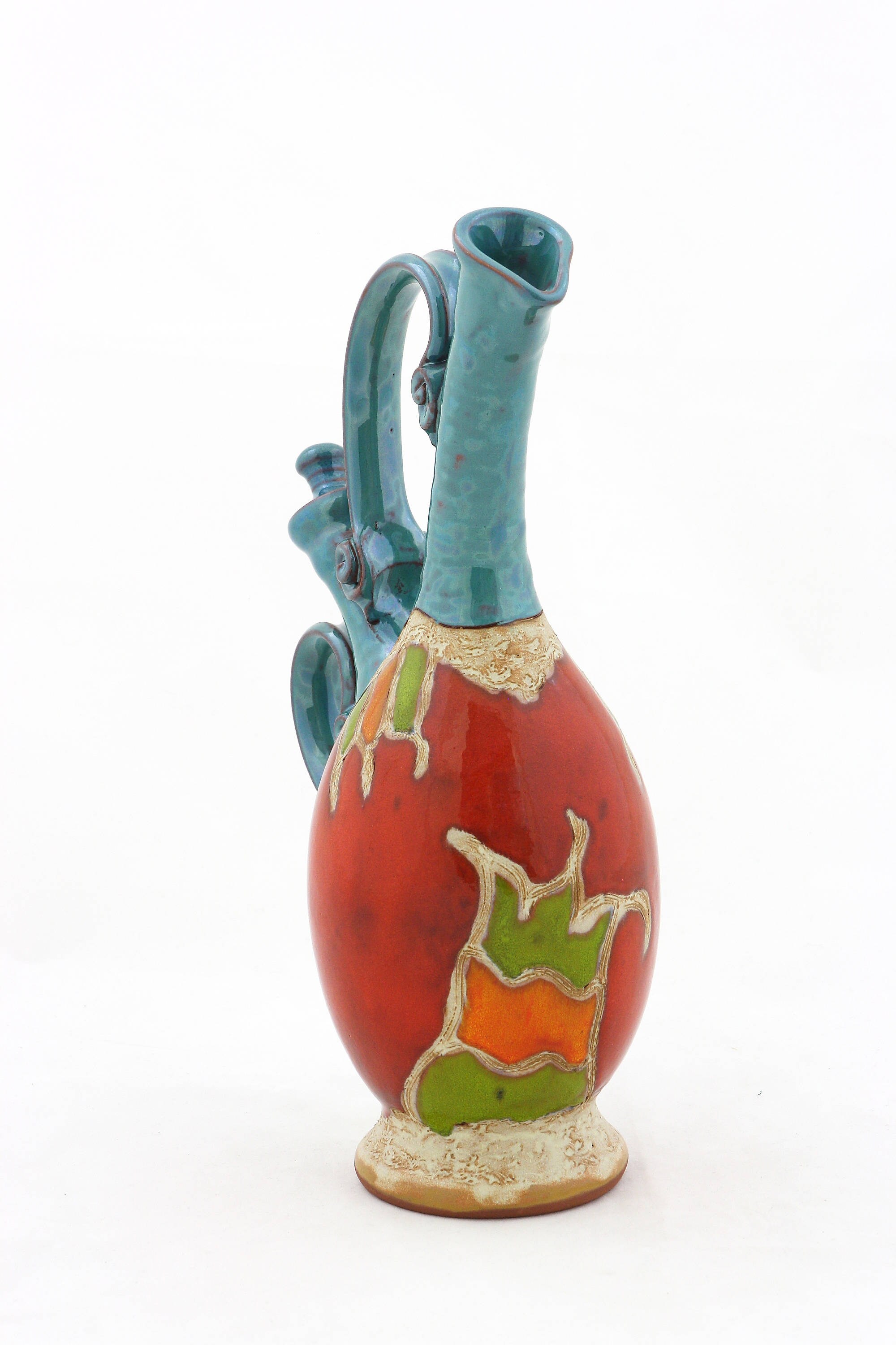 Blue Ceramic Pitcher Home Decor Handmade Pottery Bottle | Etsy